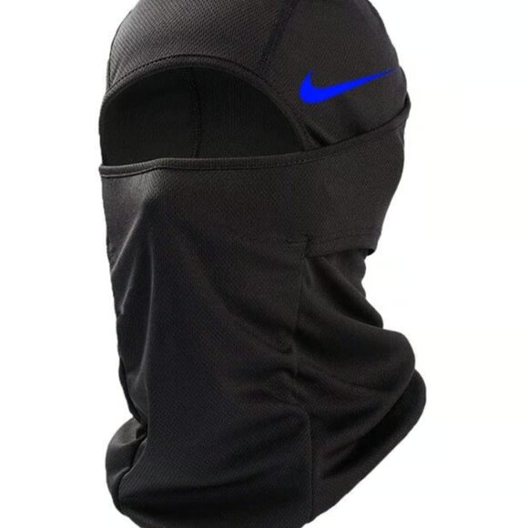 Nike | Accessories | Black Nike Dryfit Mask W Blue Swoosh | Poshmark